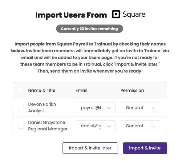 Trainual + Square Payroll Integration